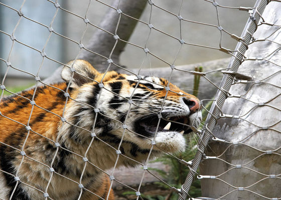 Stainless Steel Zoo Wire Mesh , Knitted Animal Enclosure Mesh Fence