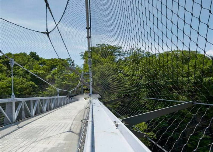 Ss 316 Bridge Architectural Wire Mesh , Wire Rope Mesh Net