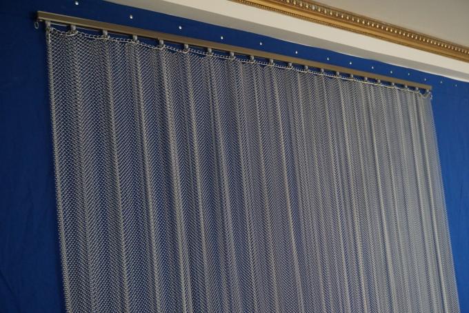 Colored Hanging Metal Coil Drapery , Room Metal Mesh Curtains Dividers