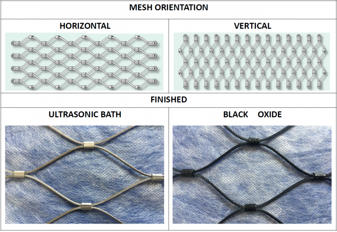 316 Marine Grade X Tend Cable Mesh , Stainless Steel Cable Mesh Netting