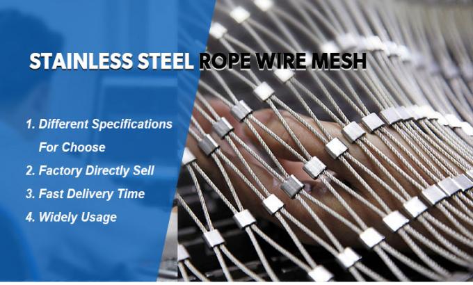 High Strength Stainless Steel 316 Grade Flexible Inox Cable Mesh Fence