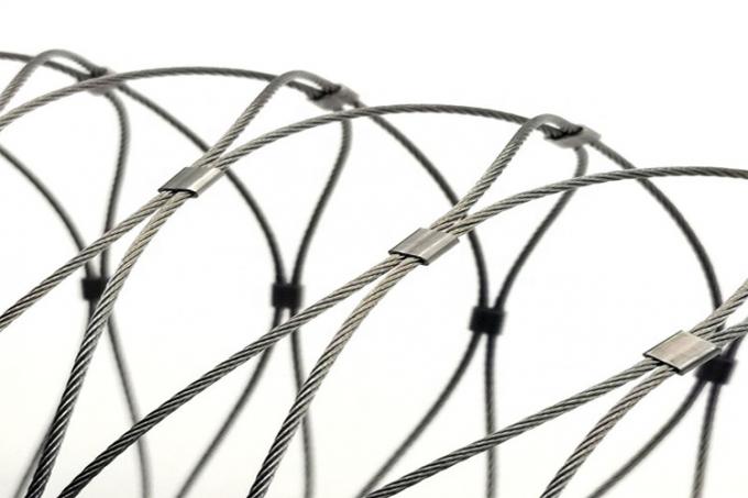 Flexible Inox 316L Stainless Steel Rope Wire Mesh Rhombus Shaped