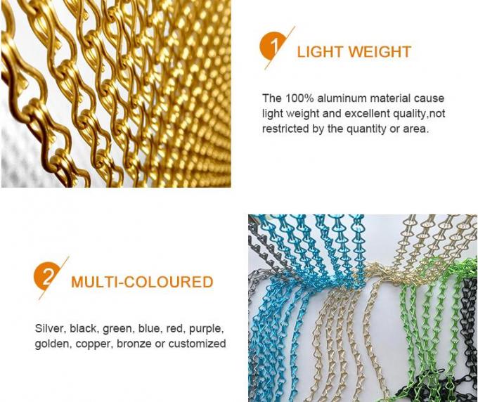 Summer Chain Link Screen Curtain Aluminum Room Divider Decorative 1.9 ...