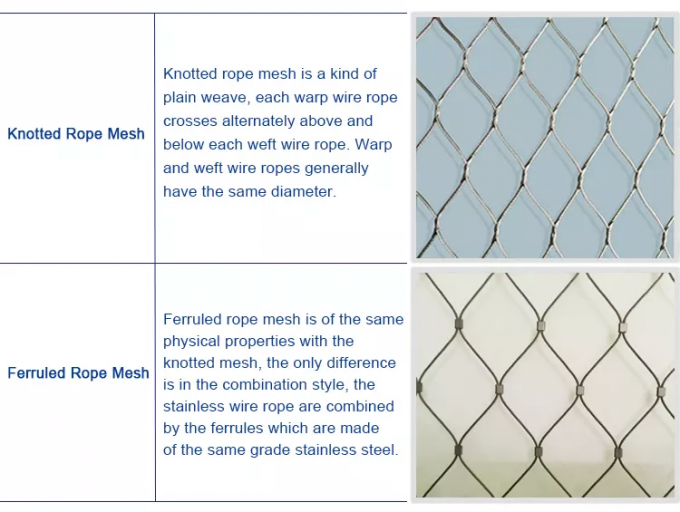 Flexible Stainless Steel Rope Cable Mesh For Safety Netting