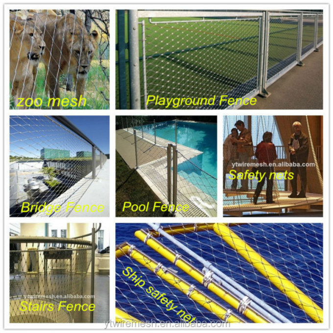 Stainless Steel Stairway Netting With Ferrule Rope Mesh Ss304 2.0 Mm Wire