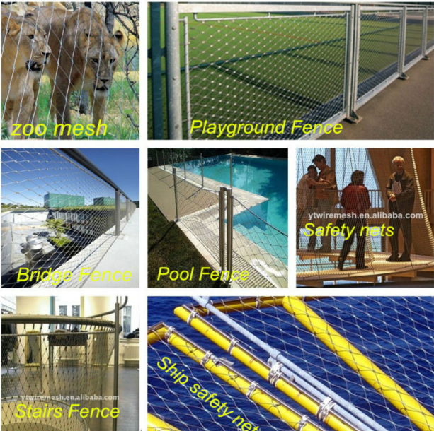 Customized Playground 304 Stainless Steel Rope Mesh Netting Anti Rust